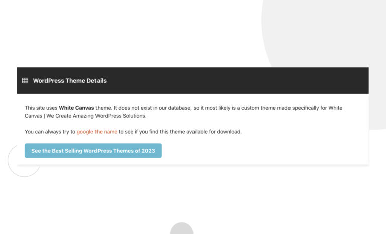 How to tell what WordPress theme a site is using? - White Canvas