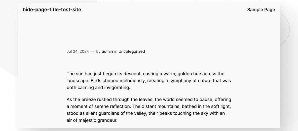 How to Hide the Page and Post Title in WordPress - White Canvas