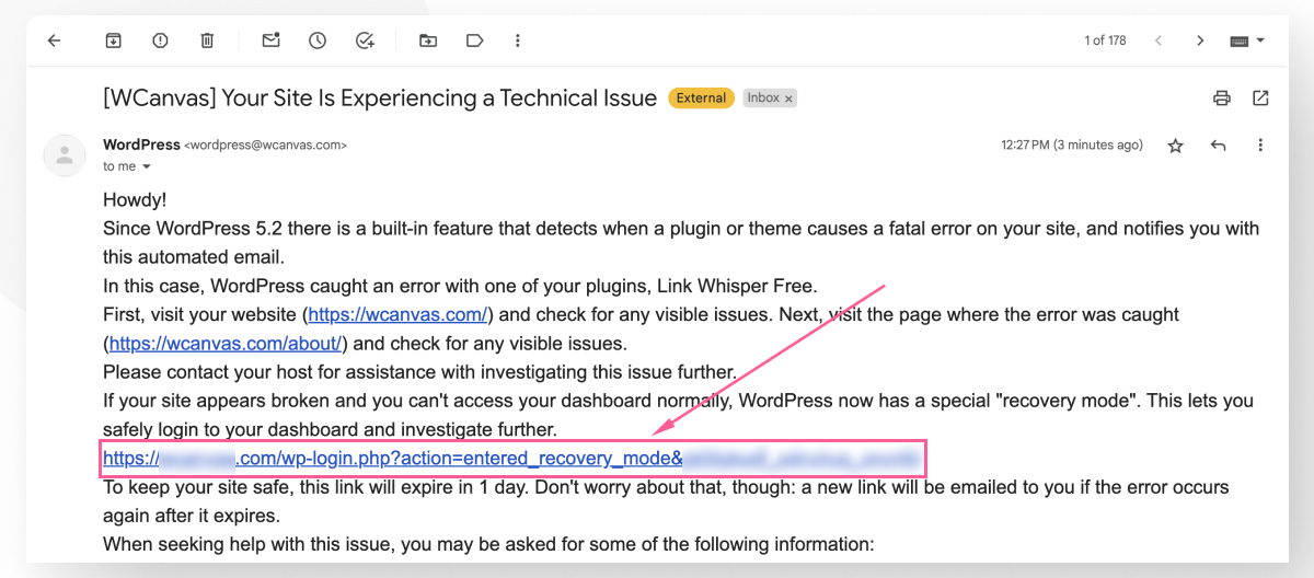 How to Access the WordPress Admin With a Fatal Error Warning - White Canvas