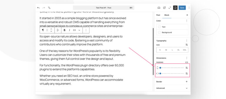 How to Change the Bottom Padding Dimensions on WordPress Blocks - White ...