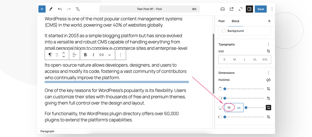How to Change the Bottom Padding Dimensions on WordPress Blocks - White ... How to Change the Bottom Padding Dimensions on WordPress Blocks - White ...